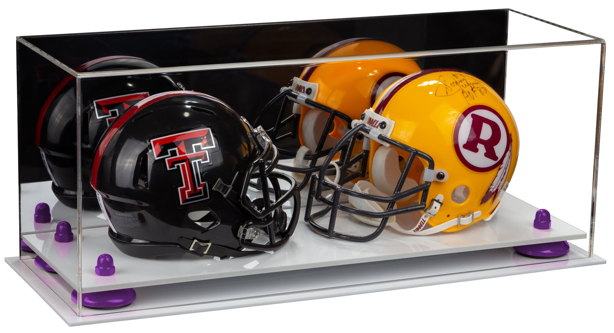 2 Mini Football Helmet Display Case (not Full Size) Clear Acrylic ...