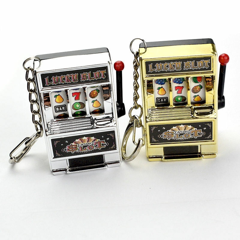 2-Mini Jackpot Slot Machine Lucky Charm Keychain World's Tiniest ...