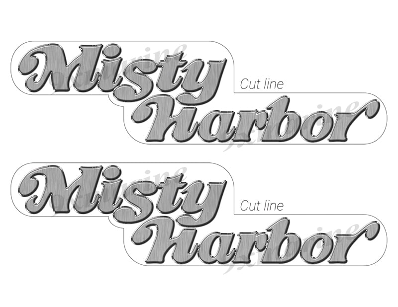 2 Misty Harbor Boat Stickers "3D Vinyl Replica" of original - 10" long ...