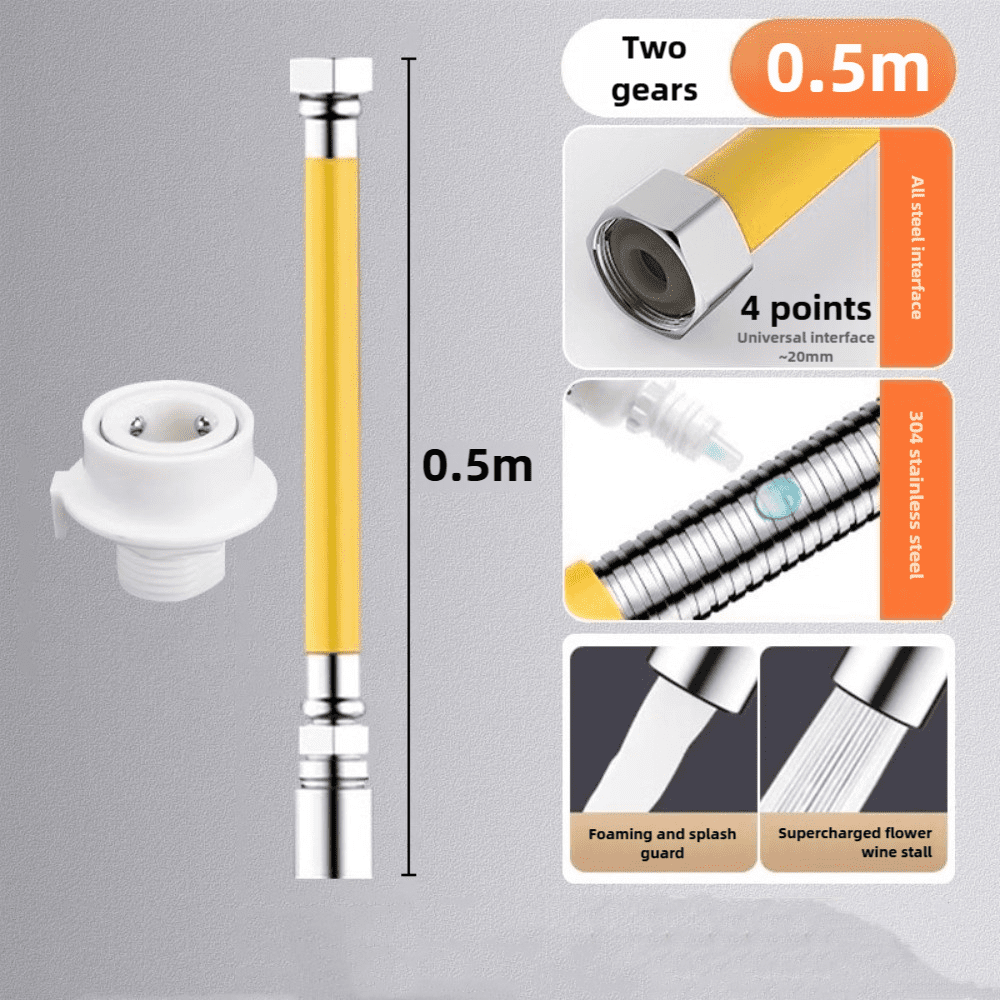 2 Mode Faucet Extension Extender Adjust Stainless Steel Water Tap Pipe ...