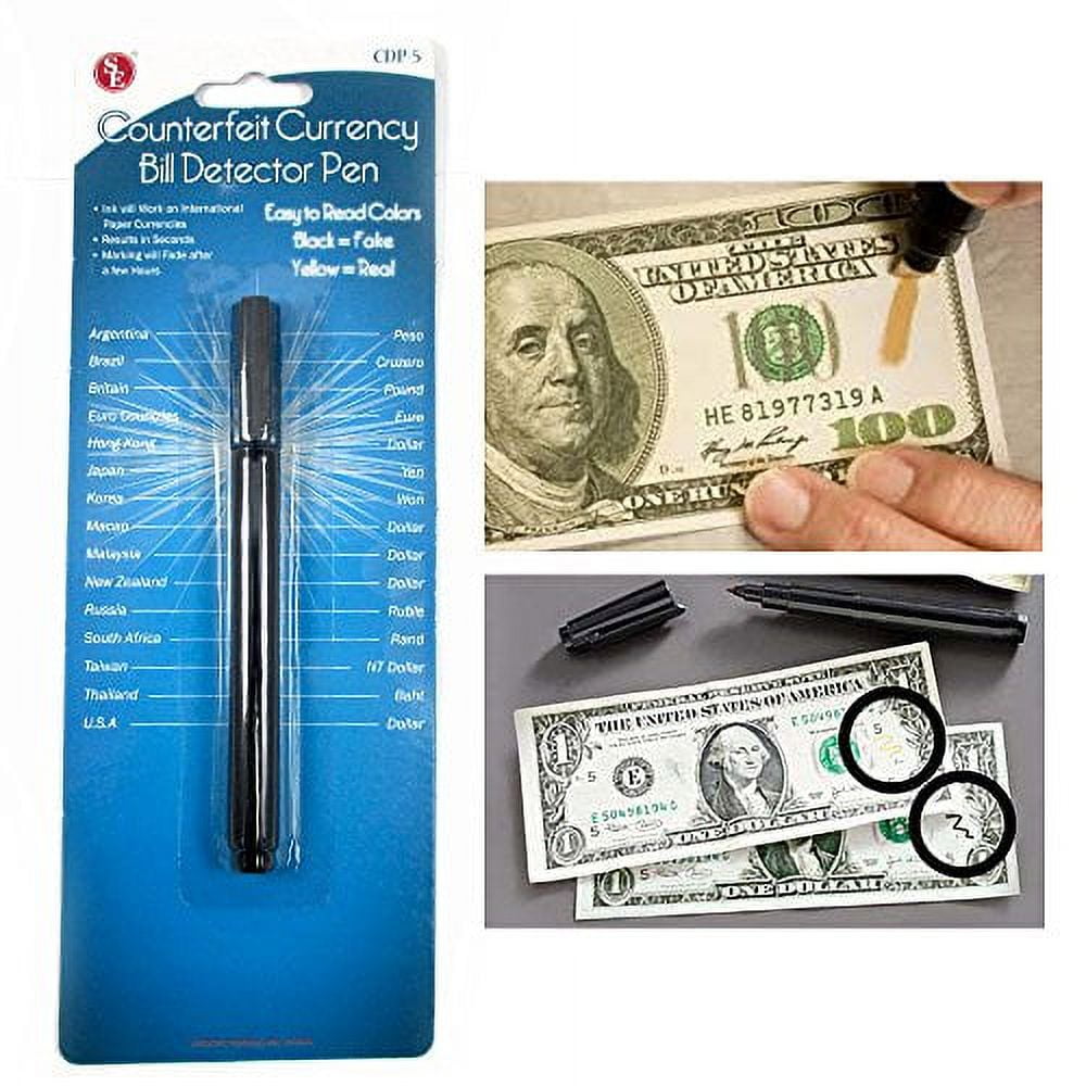 2 Money Detector Pen Counterfeit Bill Tester Marker Detection Fake ...