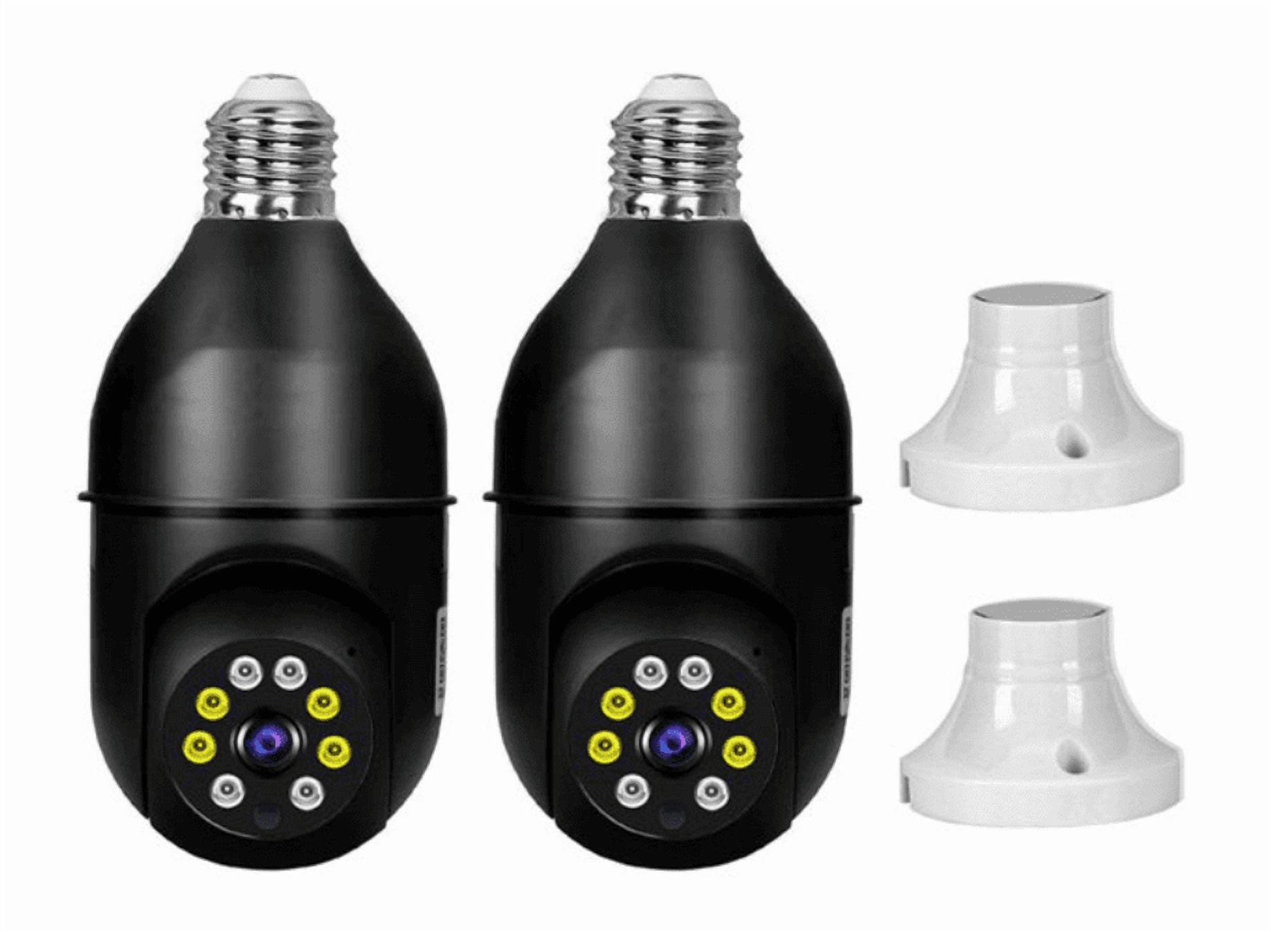 2 Monitoring Security Cameras 360 Bulb Infrared Wireless Wifi 1080P ...