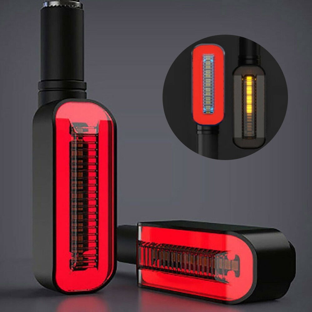 2* Motorcycle Bikes LED Amber Turn Signal Indicators Lights Sequential ...
