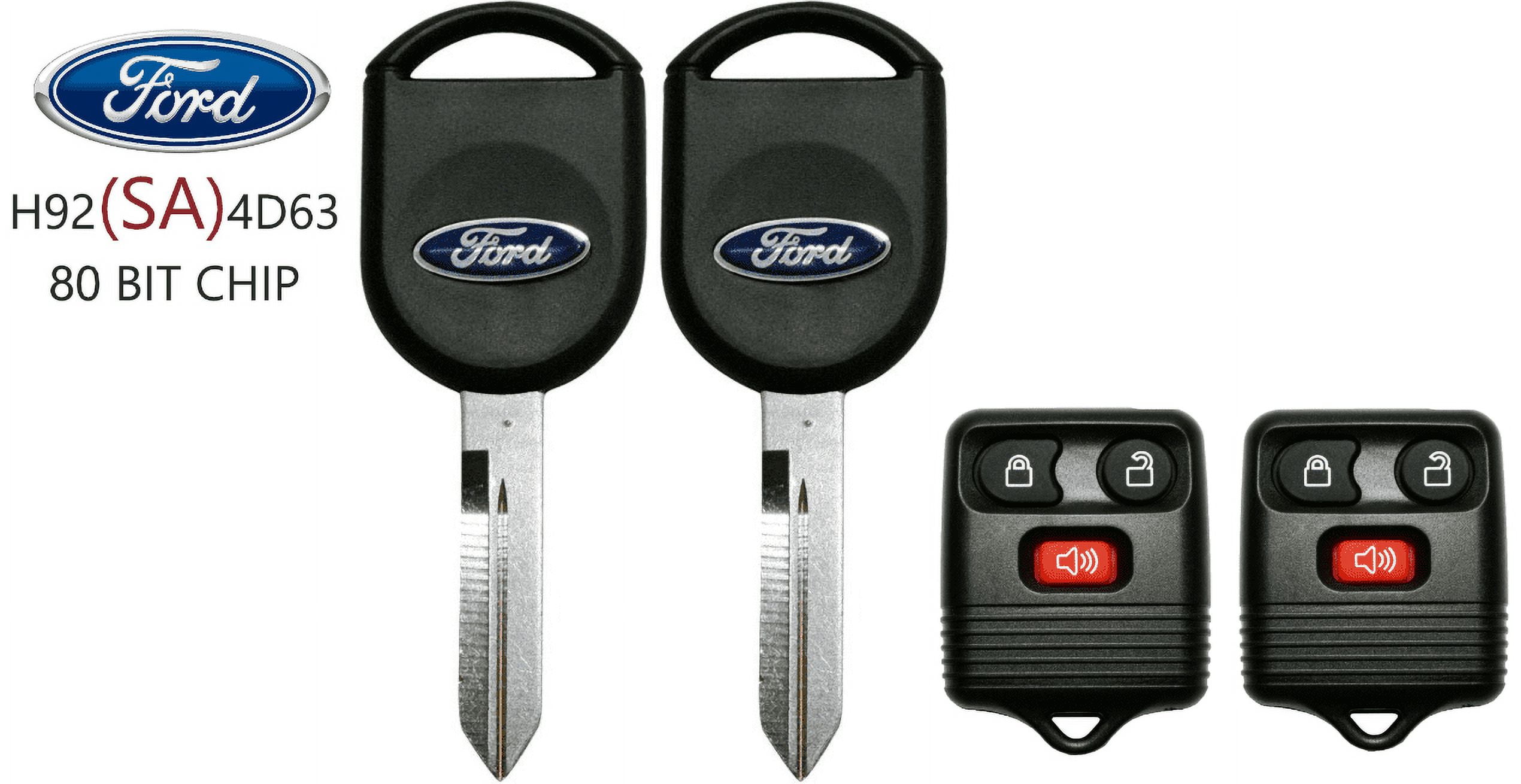 Ford H92 Transponder Key 2 Pack Ford H92 H92-PT 80-Bit Transponder Chip ...