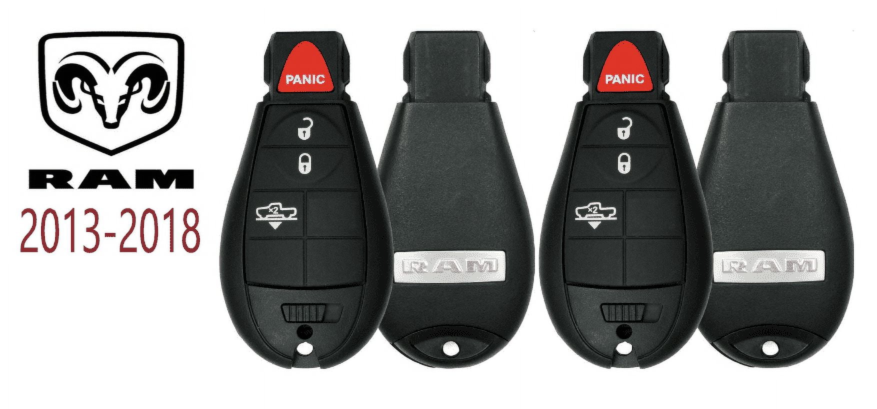 2 NEW RAM 2013 - 2018 Fobik Remote Key GQ4-53T W Air Suspension VLS ...