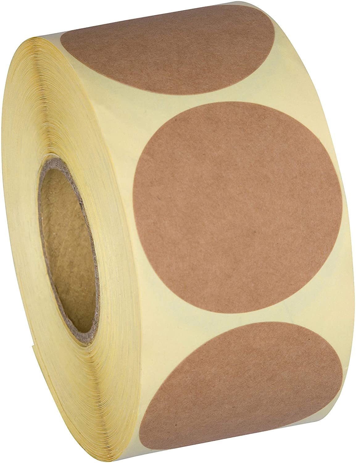 2” Natural Brown Kraft Stickers (500 Per Roll) - Round Blank Stickers ...
