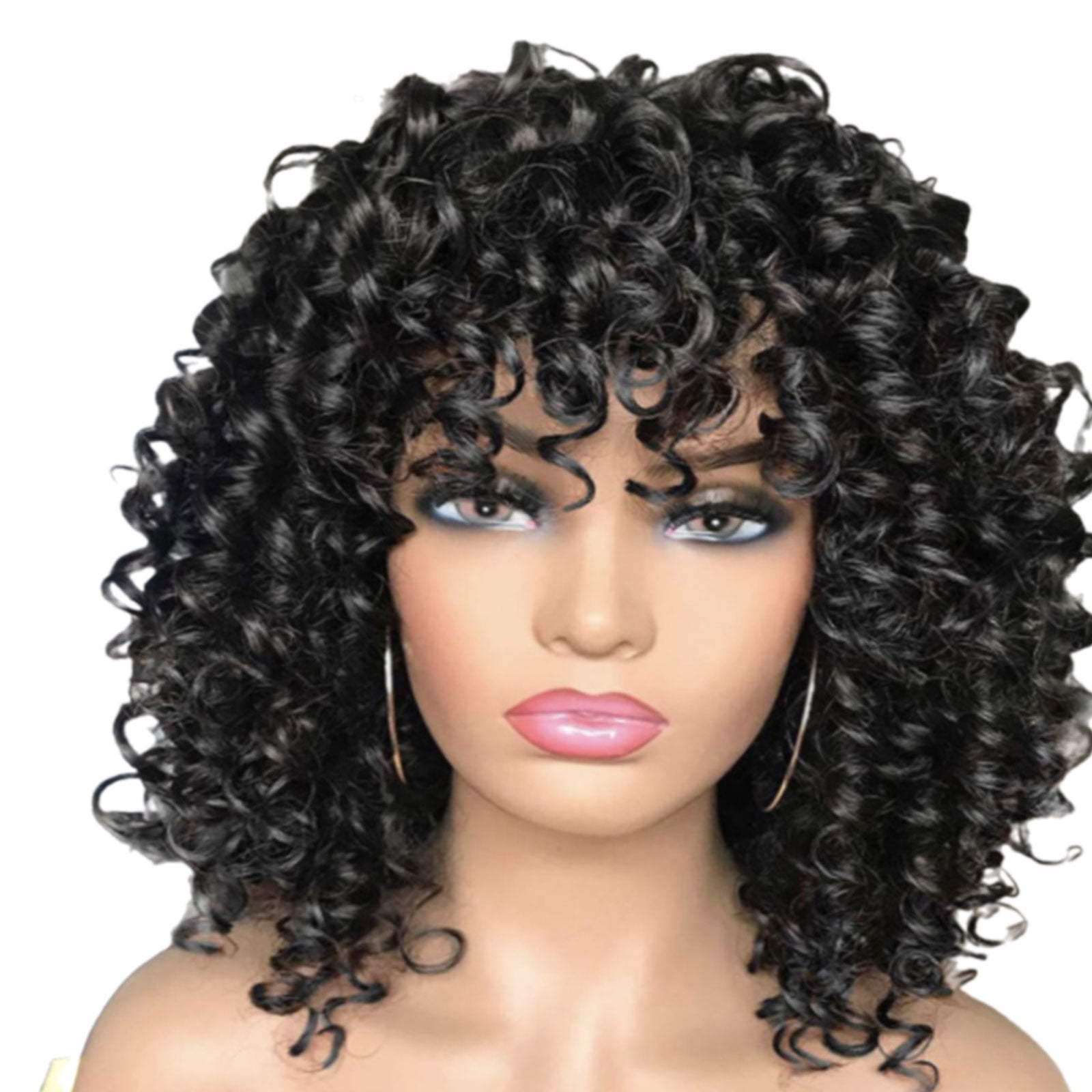 2. Natural-Looking Synthetic Curly Wigs Hairpiece For African Women ...