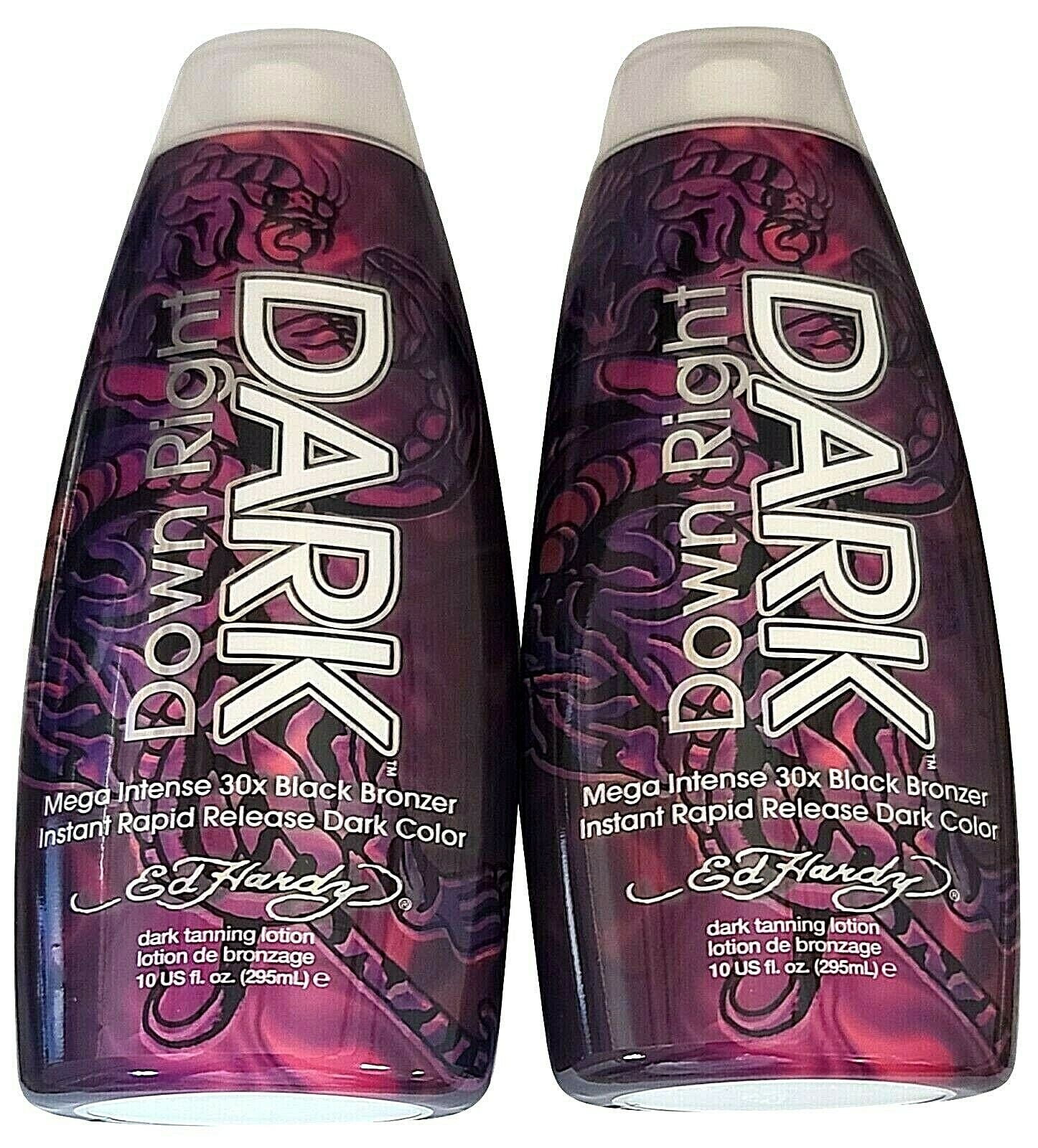 2 New Ed Hardy DOWN RIGHT DARK 30X Black Bronzer Indoor Tanning Bed ...
