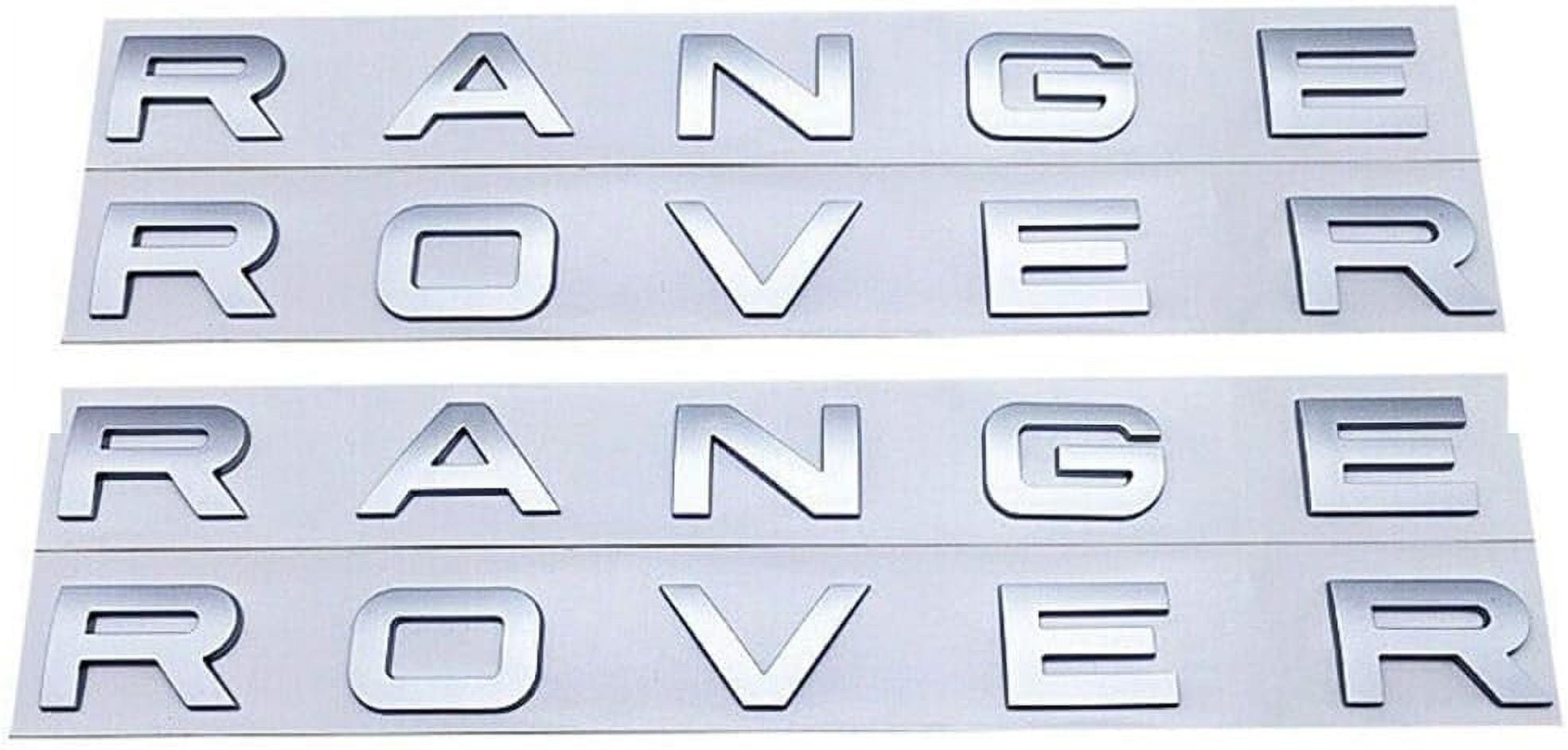 2 New Set 3D Silver Matte Range Rover Letters ABS Front Hood Emblem ...