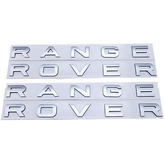 2 New Set 3D Silver Matte Range Rover Letters ABS Front Hood Emblem ...