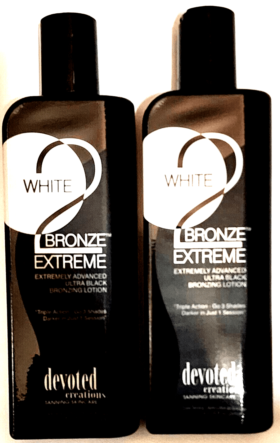 2 New White 2 Bronze Extreme Black DHA Bronzer Tanning Bed Lotion ...