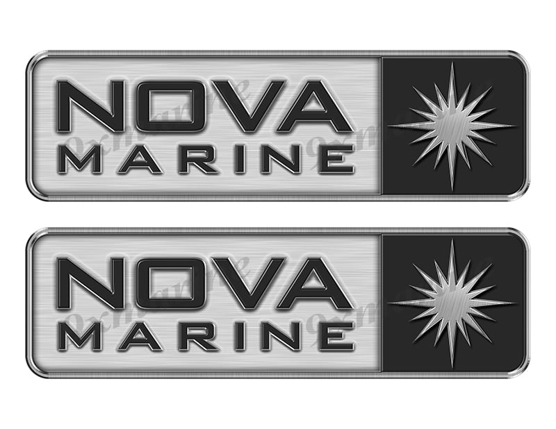 2 Nova Marine Boat Stickers "3D Vinyl Replica" of original - 10" long ...