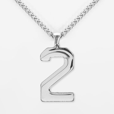 4 Number Pendant with Chain Necklace - Gold Plated Stainless Steel ...