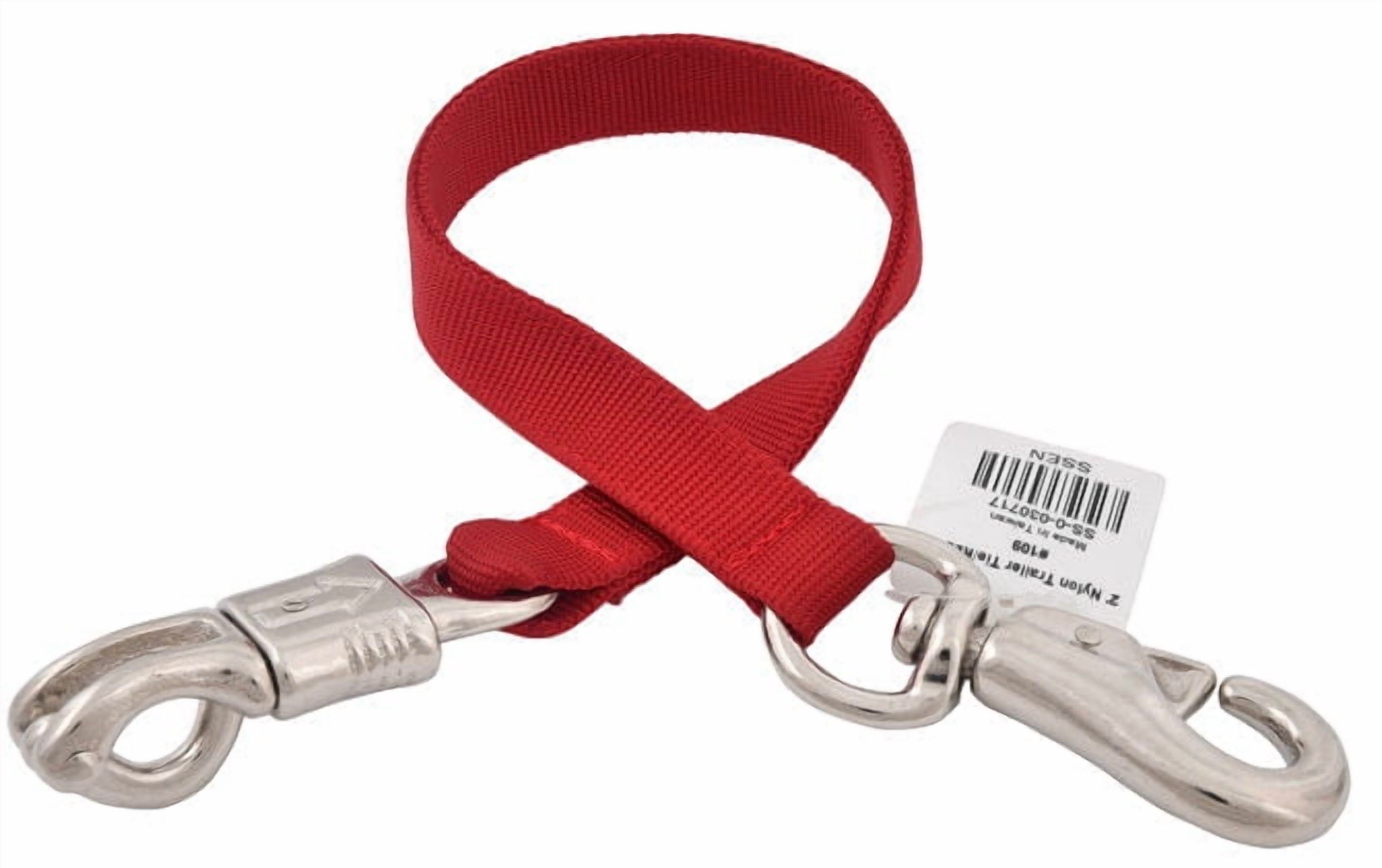 Jeffers Nylon Horse Trailer Tie, 2'L - Heavy Duty 2 Ply Webbing W/ Bull ...