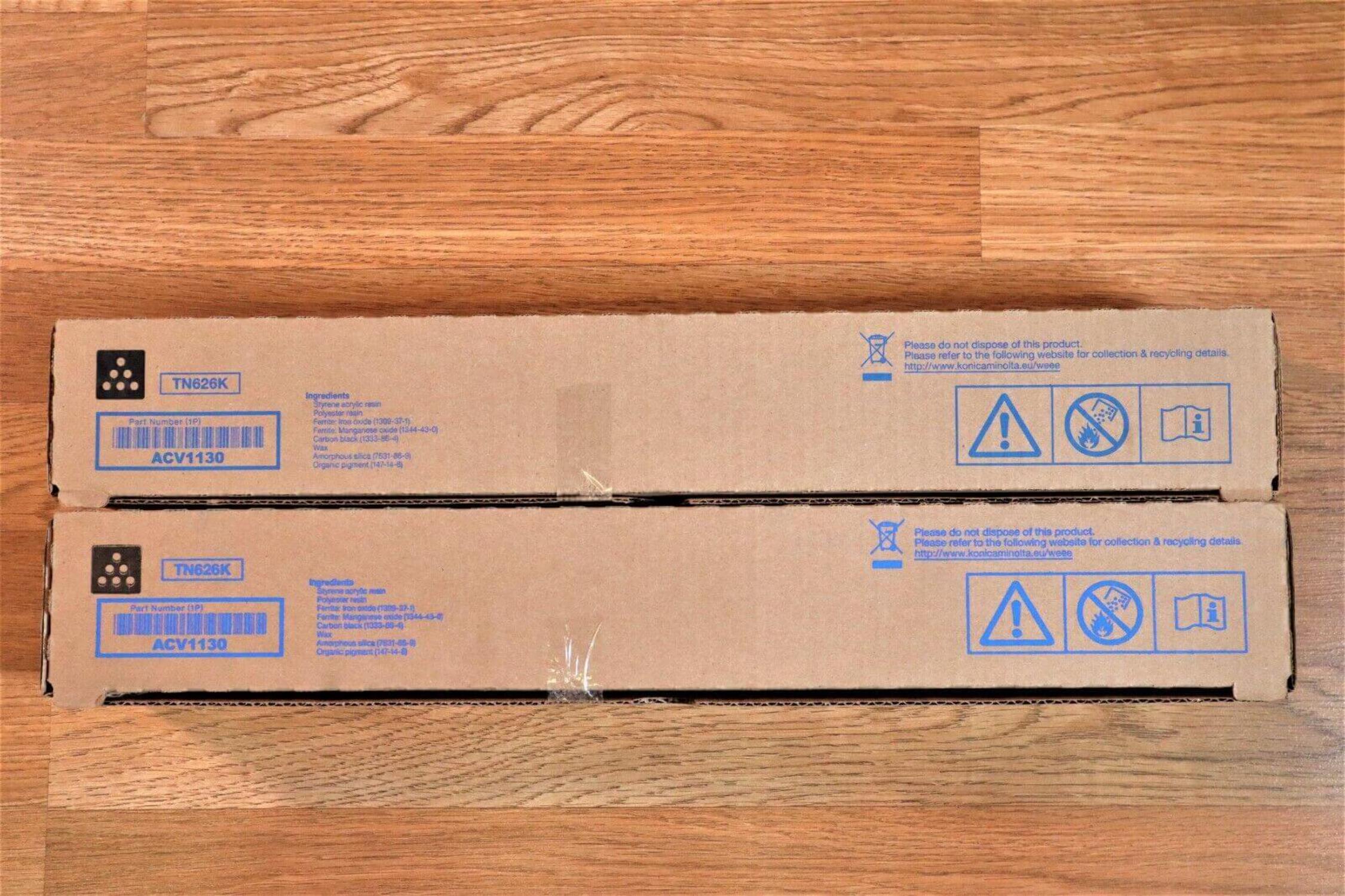 2 OEM Konica Minolta Bizhub C450i,C550i,C650i Black Toners TN626K ...