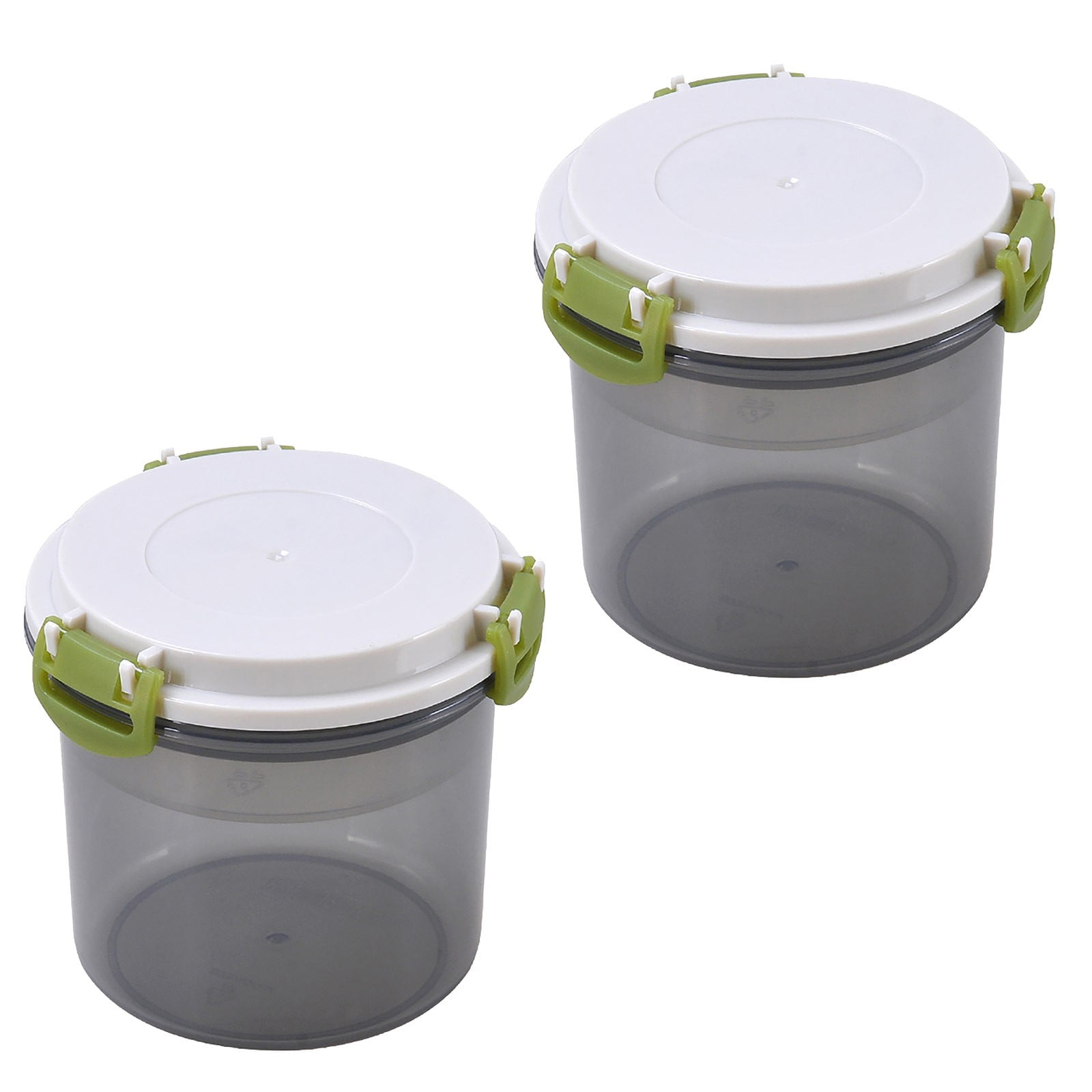 2 Oat Cups (With Spoon And Lid) Portable Reusable Parfait Cups With ...