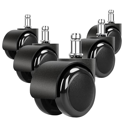 2" Office Chair Wheels Heavy Duty Replacement, Mute Rubber Rotating ...