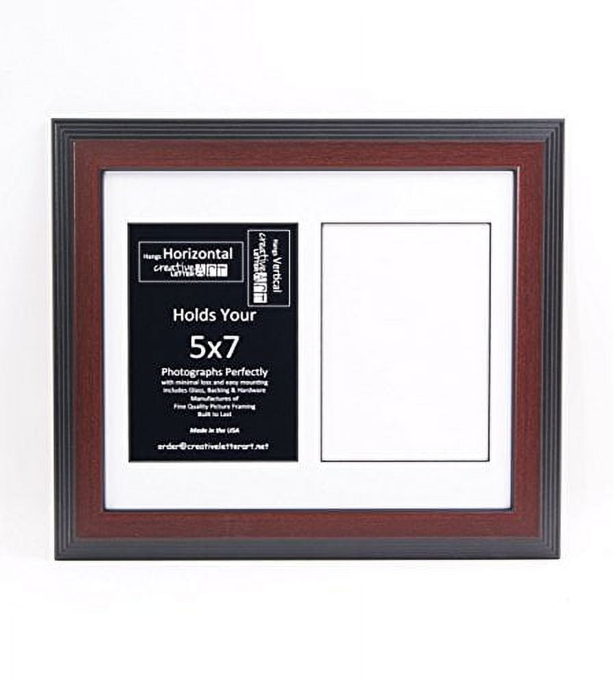 2 Opening Glass Face Mahogany Picture Frame to hold 5 by 7 inch ...