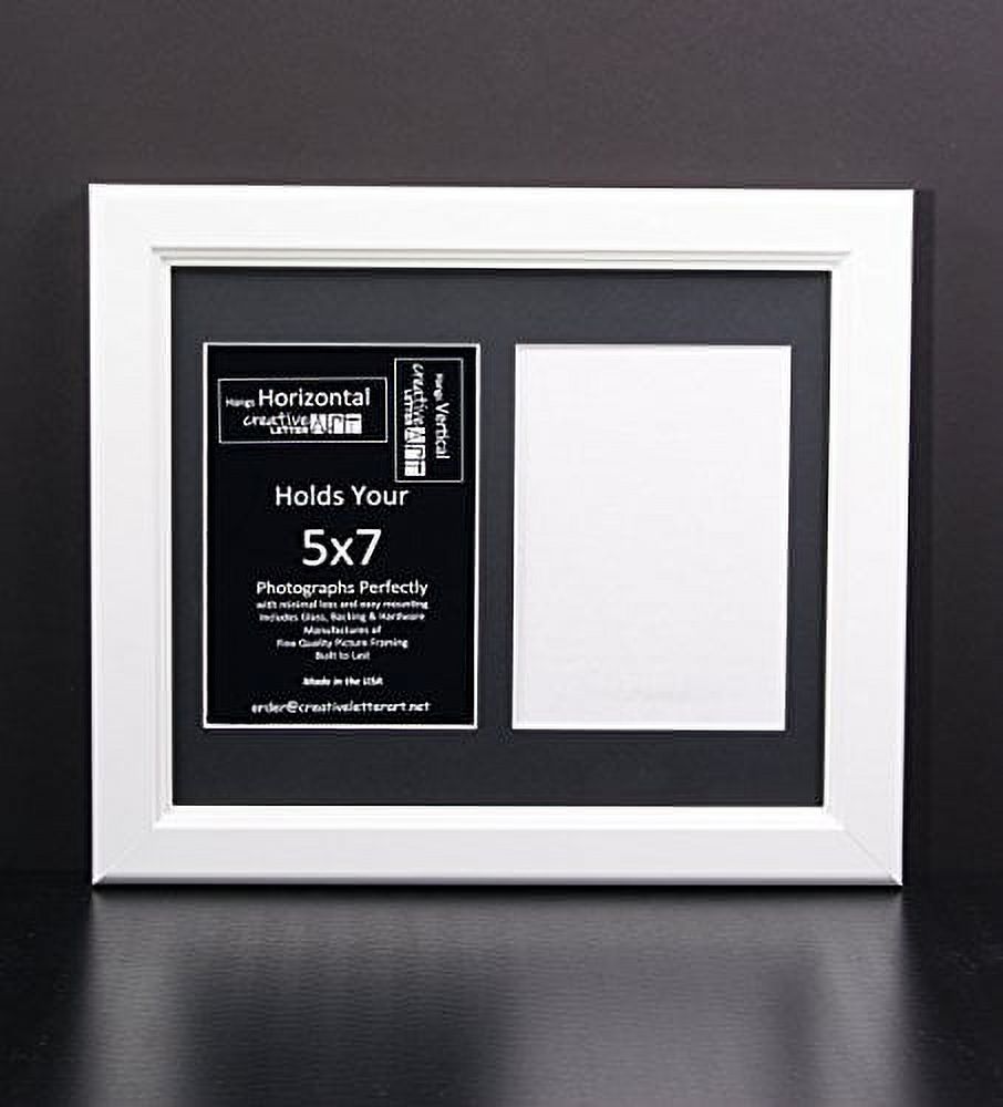 2 Opening Glass Face White Picture Frame to hold 5 by 7 inch ...