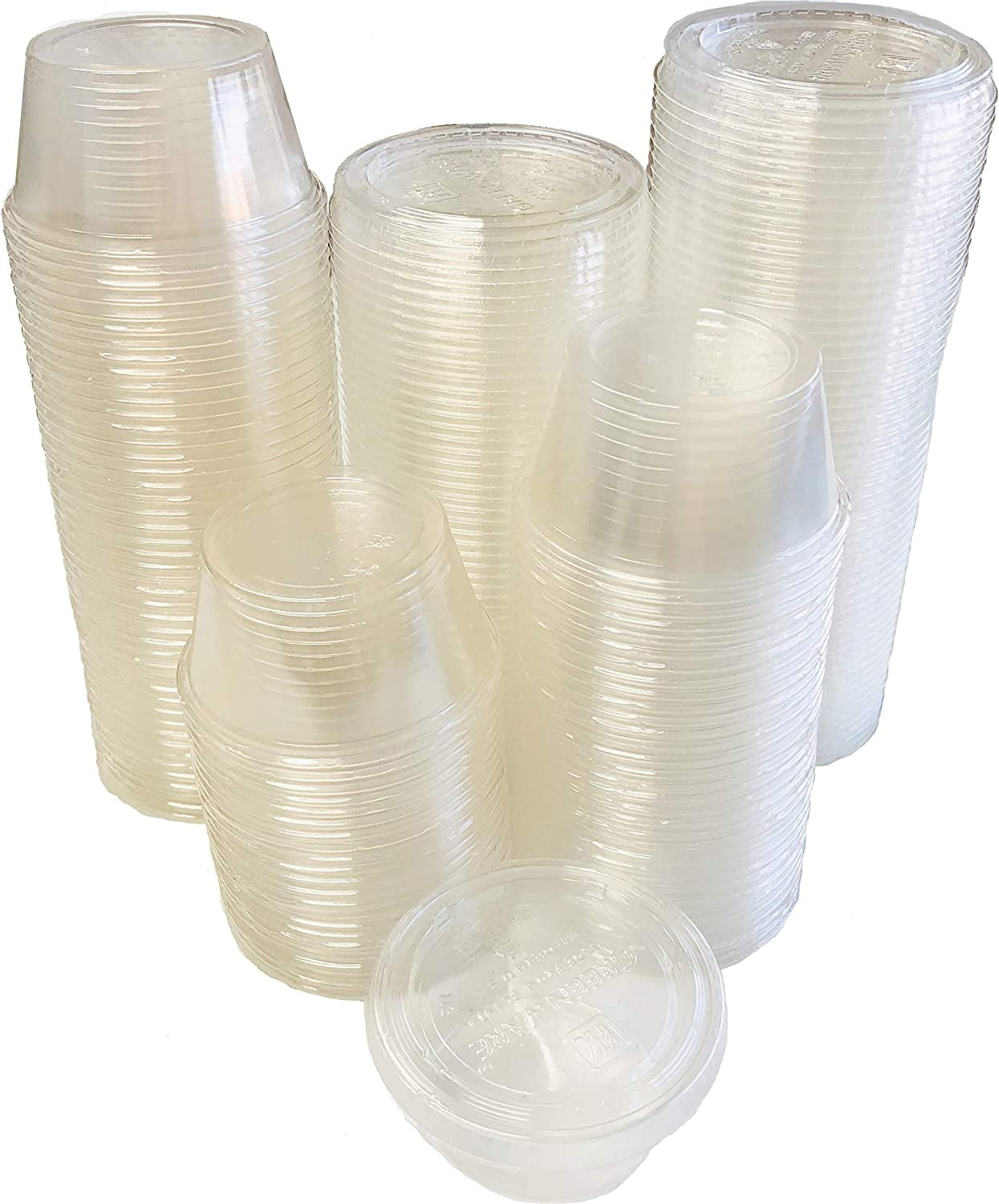 2 Ounce Compostable Biobased Plastic Cups and Lids - 100 Pack - Walmart.com