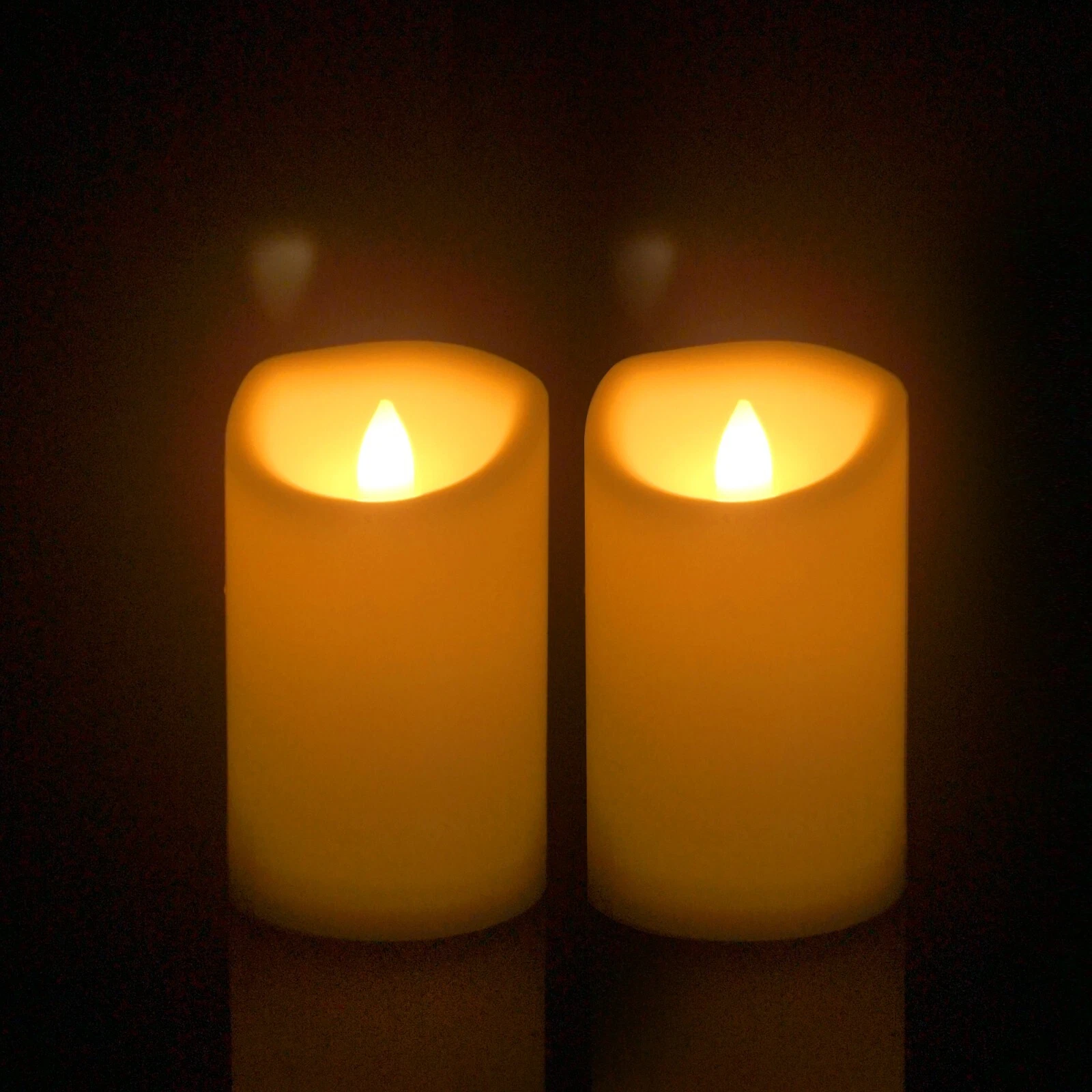 2 Outdoor Candles With Timer Flameless Battery Operated 3X5 ...