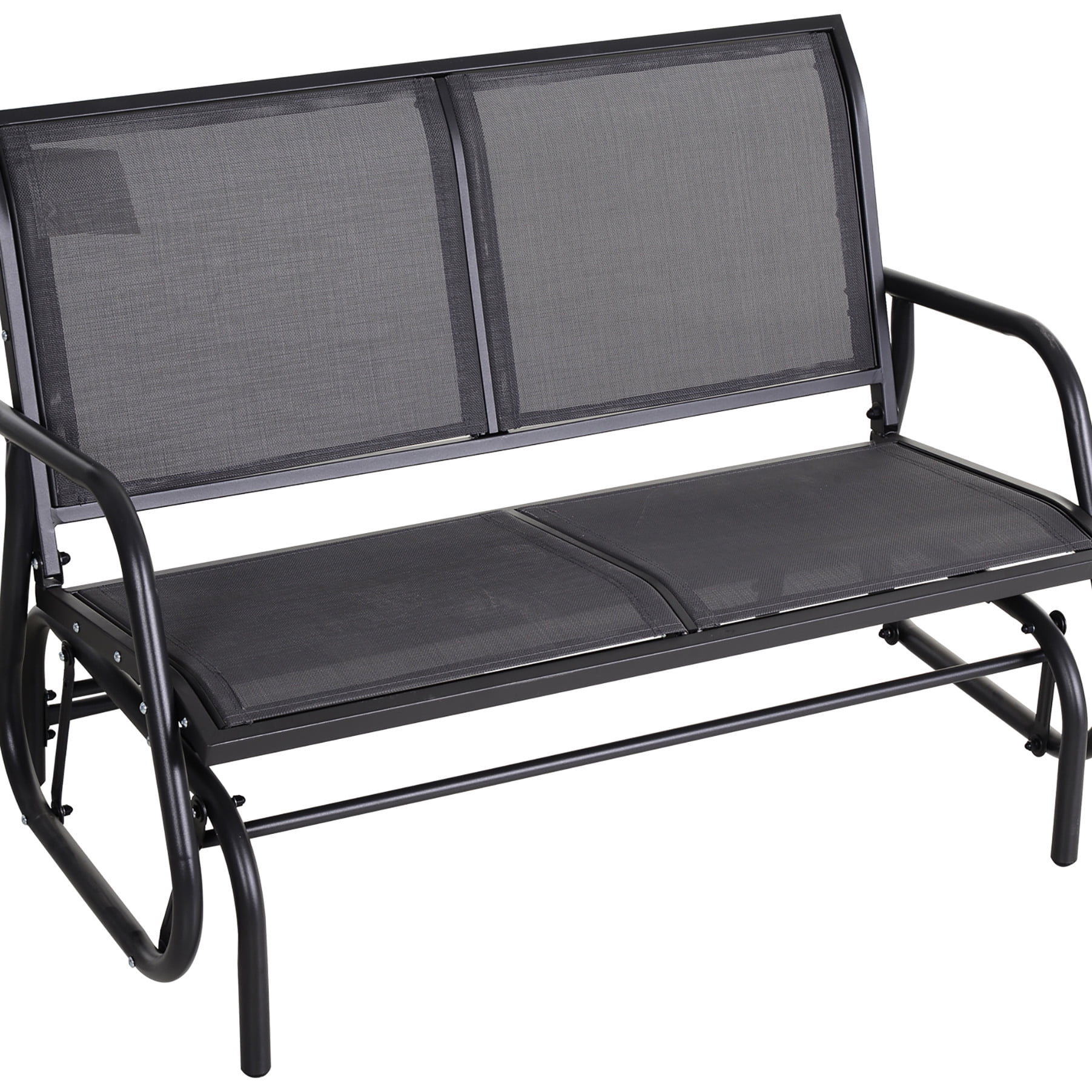 2 Outdoor Rocking Chair, Patio Double Glider Bench In Gray. Breathable ...
