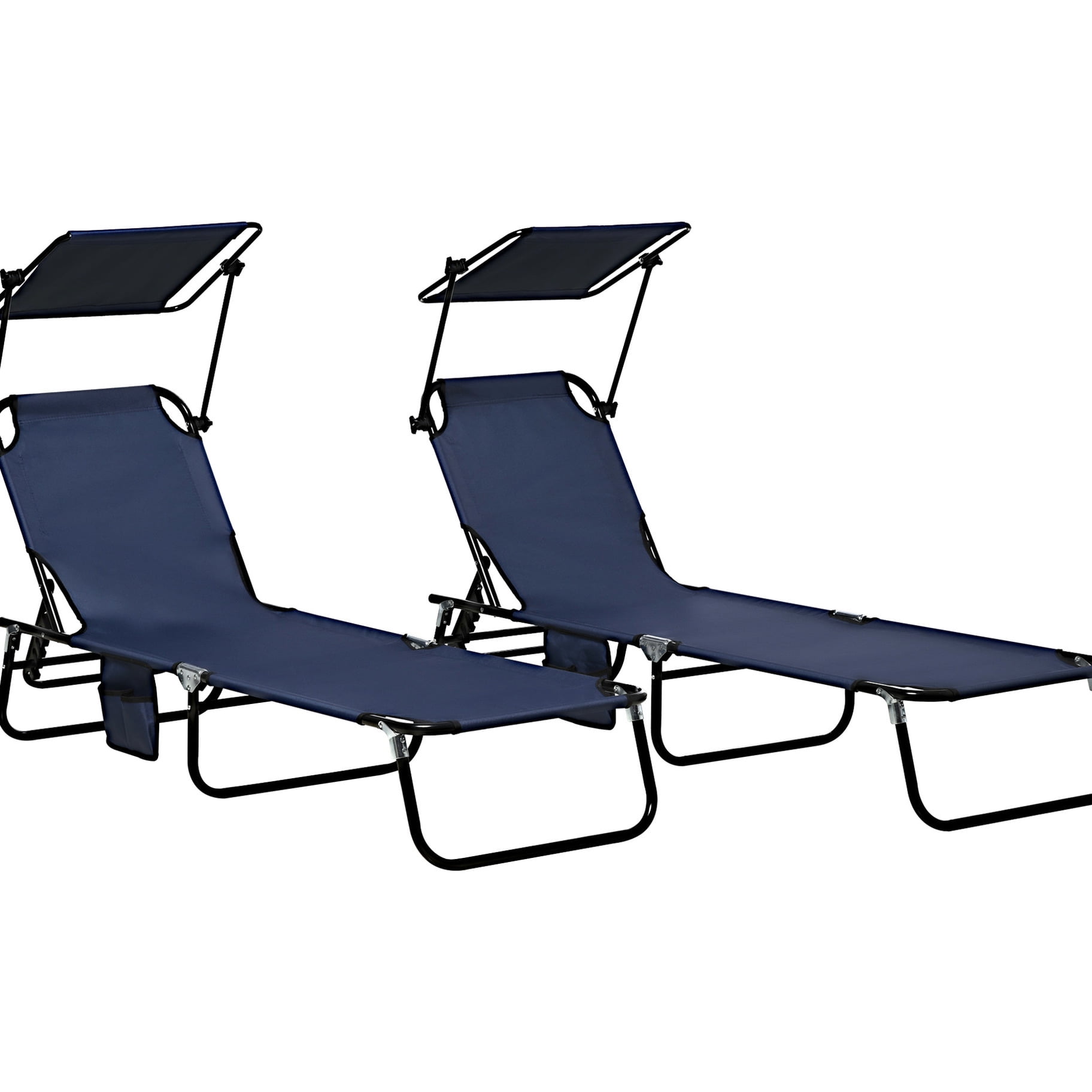 2 Outdoor Sun Tanning Chairs | Reclining Back from 100°-180° | Steel ...