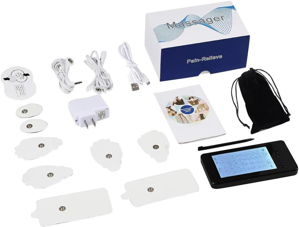 2 Outputs EMS Muscle Stimulator Tens EMS Unit Rechargeable Muscle ...