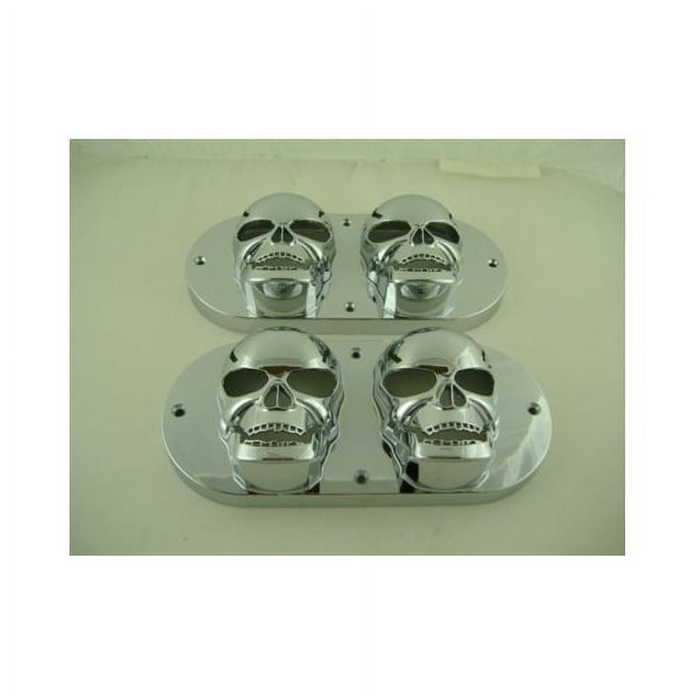 (2) Oval Chrome Bezels / Covers 6" Grommet Mounted LED Stop Turn Tail ...