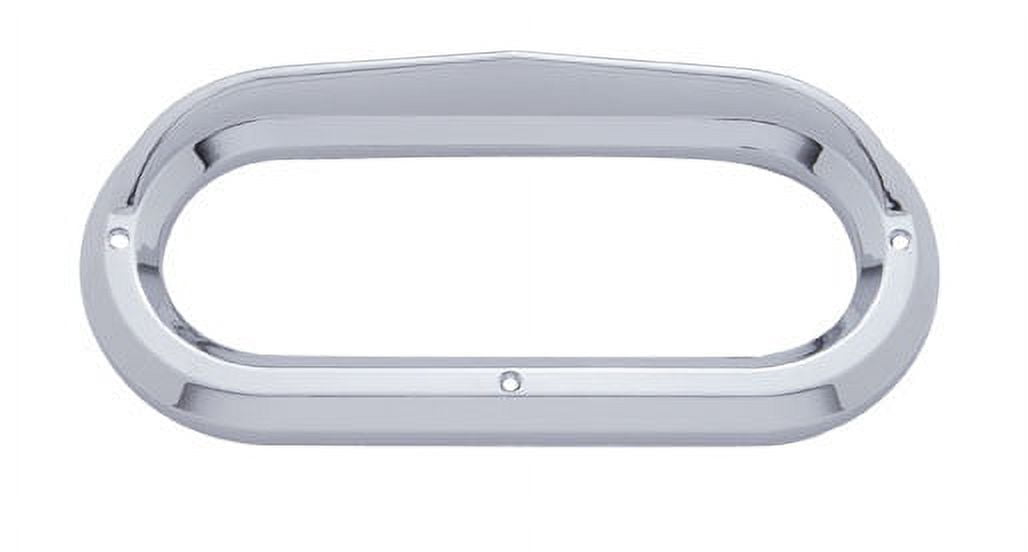 (2) Oval Chrome Visor Bezels / Covers 6" Grommet Mounted LED Stop Tail ...