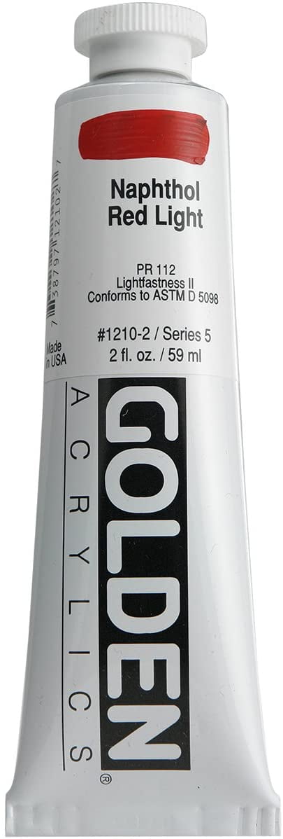 2 Oz Heavy Body Acrylic Color Paints Color: Naphthol Red Light ...