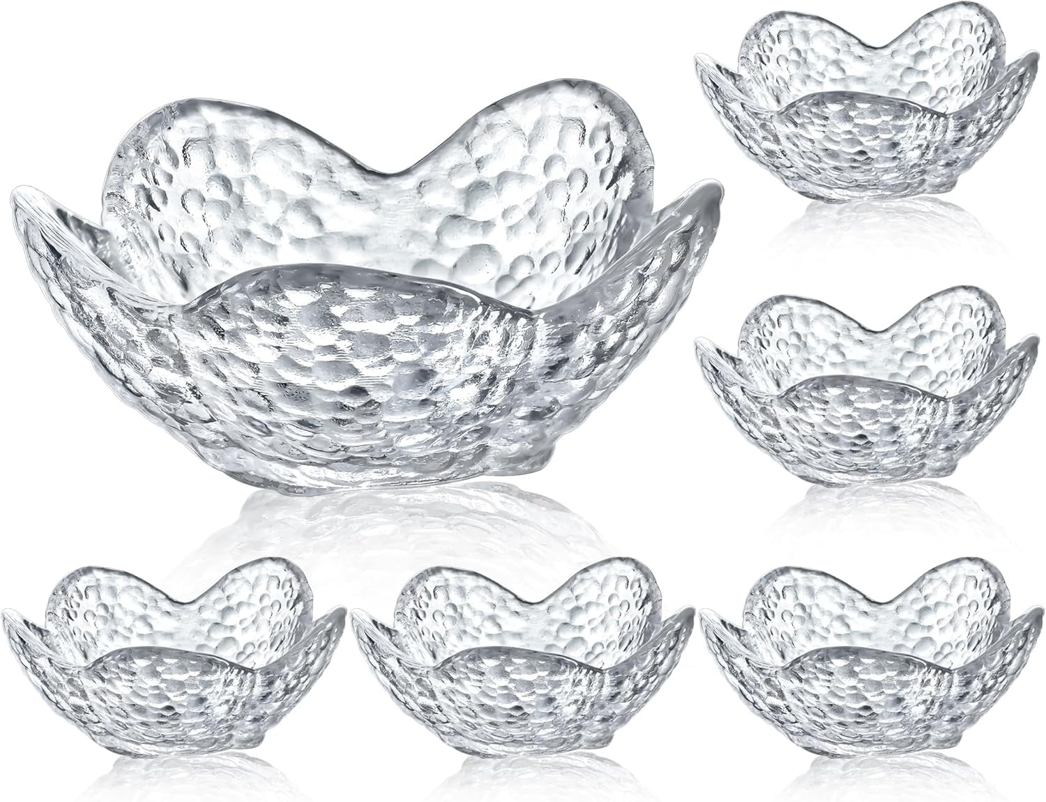2 Oz Set of 6 Clear Glass Dipping Bowls Set, Crystal Condiment Dishes ...