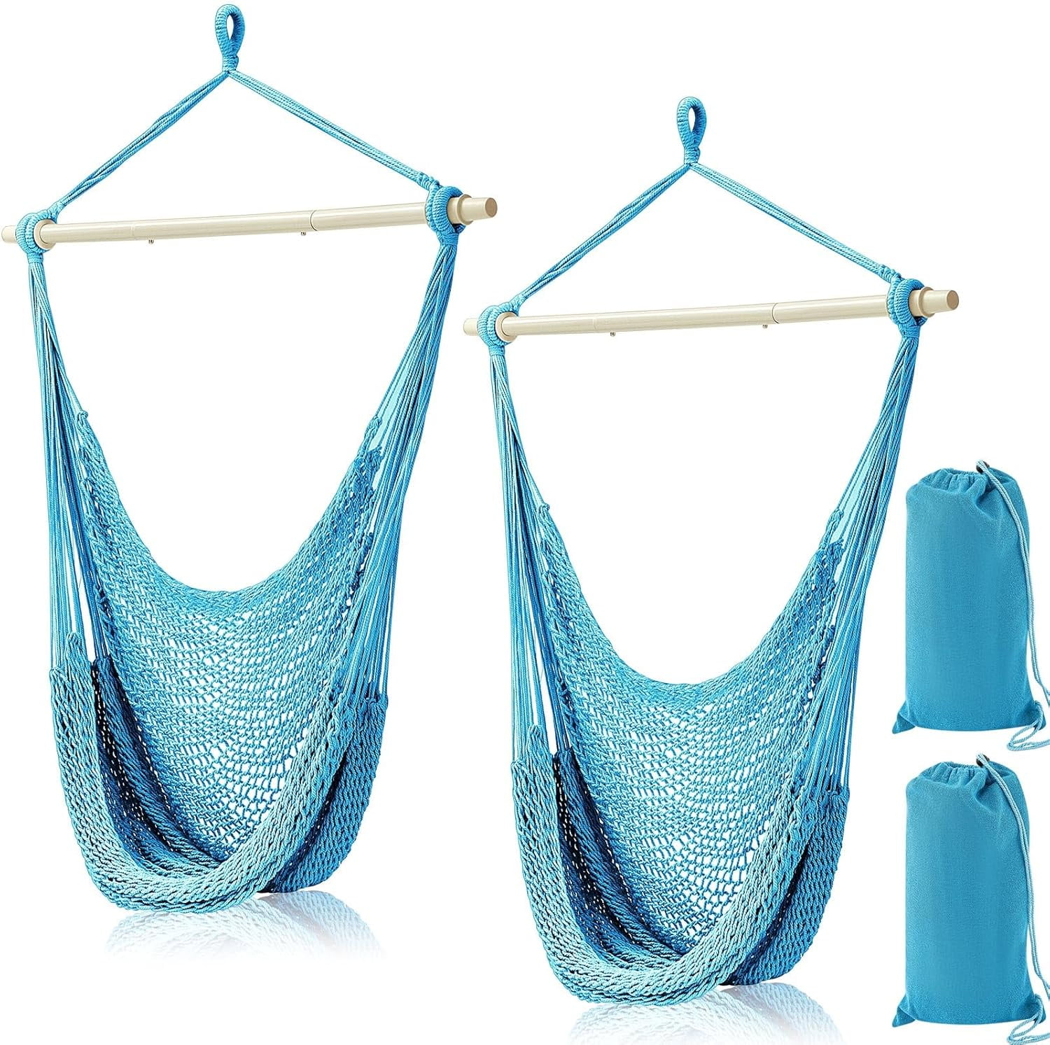 2 P cs Hanging Hammock Chair Swing Chair Indoor Outdoor Cotton Rope ...