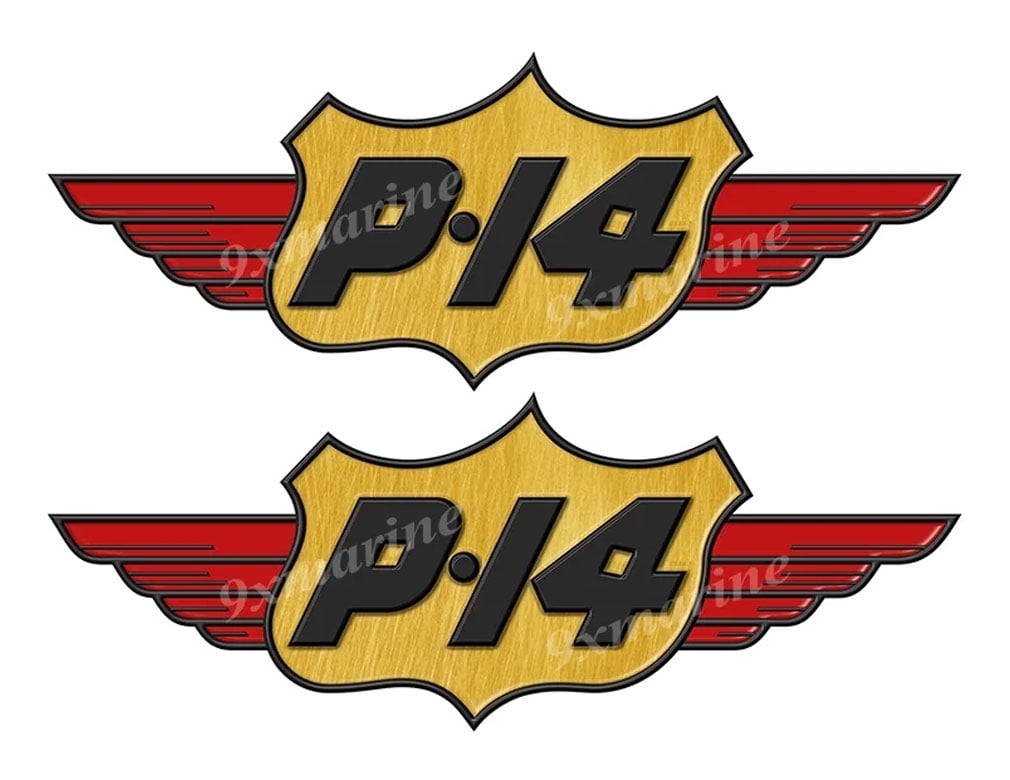 2 P14 Boats Classic Vintage Stickers Remastered 10" long - Walmart.com