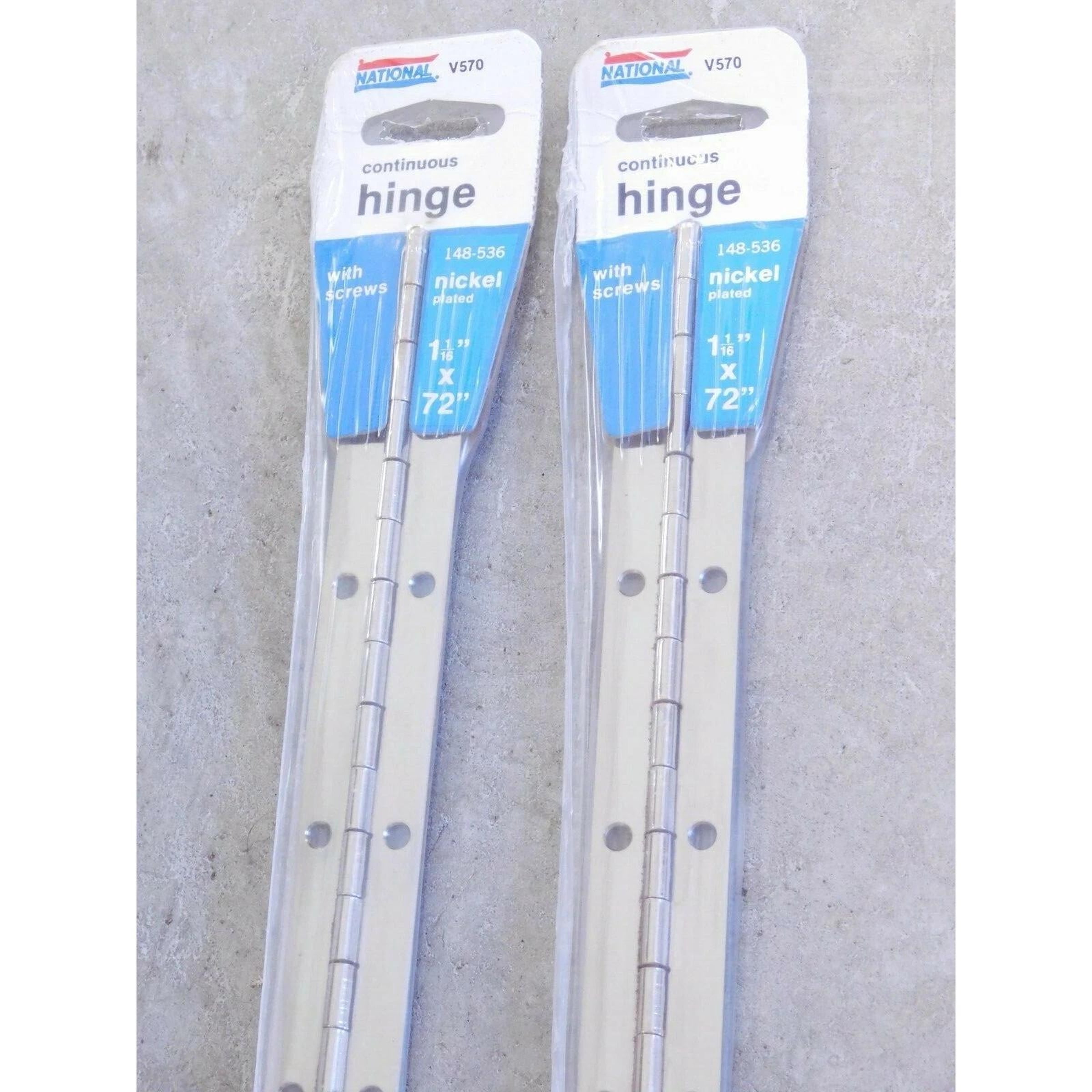 2 PACK! 1-1/16" x 72" Hinge Steel Nickel Finish Continuous Full Surface ...
