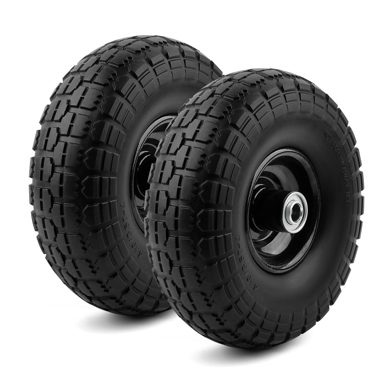 2 PACK 10" Flat Free Tubless Tire Wheel 4 Hand Truck Dolly Go Kart ...