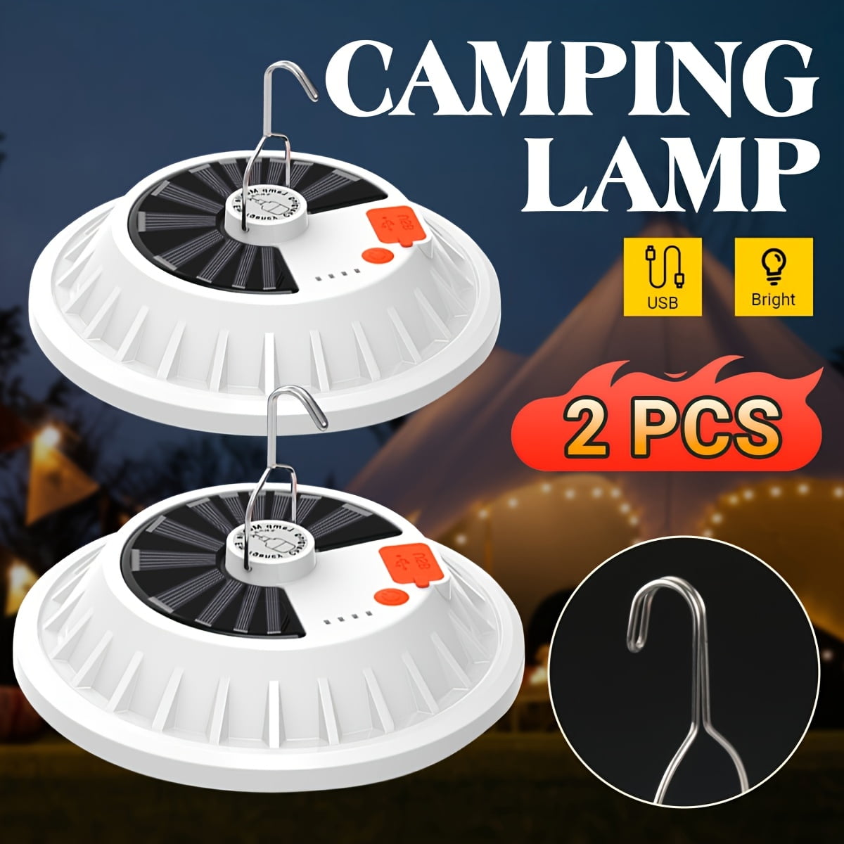 2 PACK 120LED Solar Camping Lantern with Remote Control, High Lumens ...