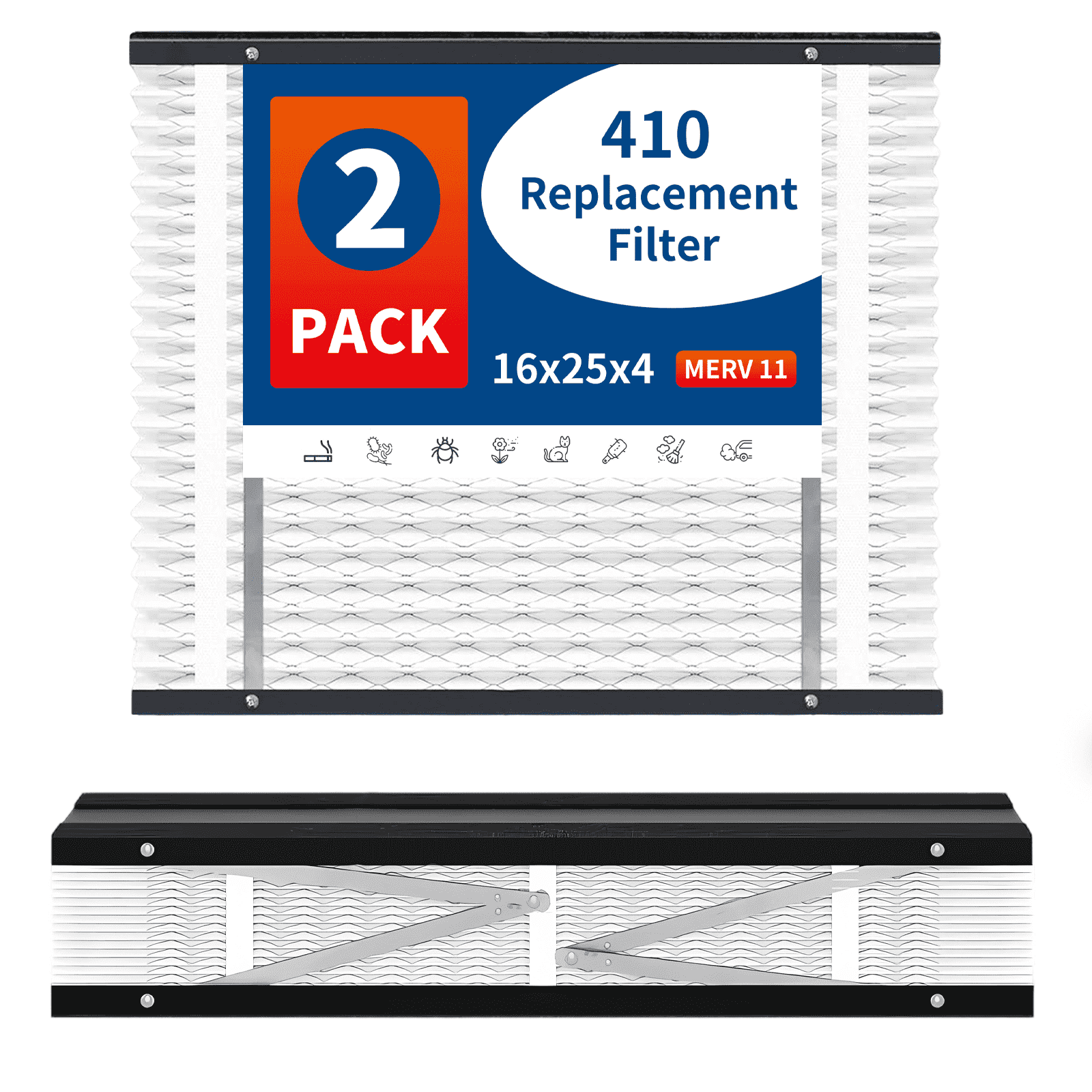 2 PACK 410 air filter replacement Compatible with aprilaire 410 ...
