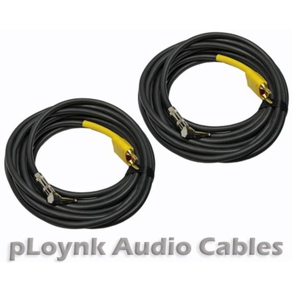 2 PACK 50 ft foot right angle 1/4 to dual banana plug PA DJ stage ...