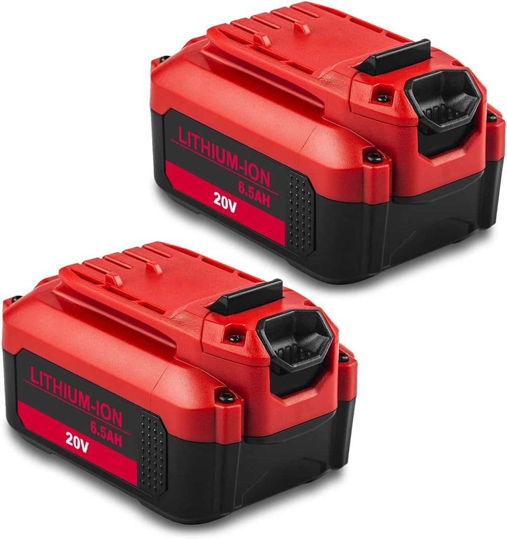 2 PACK 6.5Ah CMCB204 20V V20 Lithium Ion Battery Compatible with CRAFTSMAN 20V Battery V20 20V ...