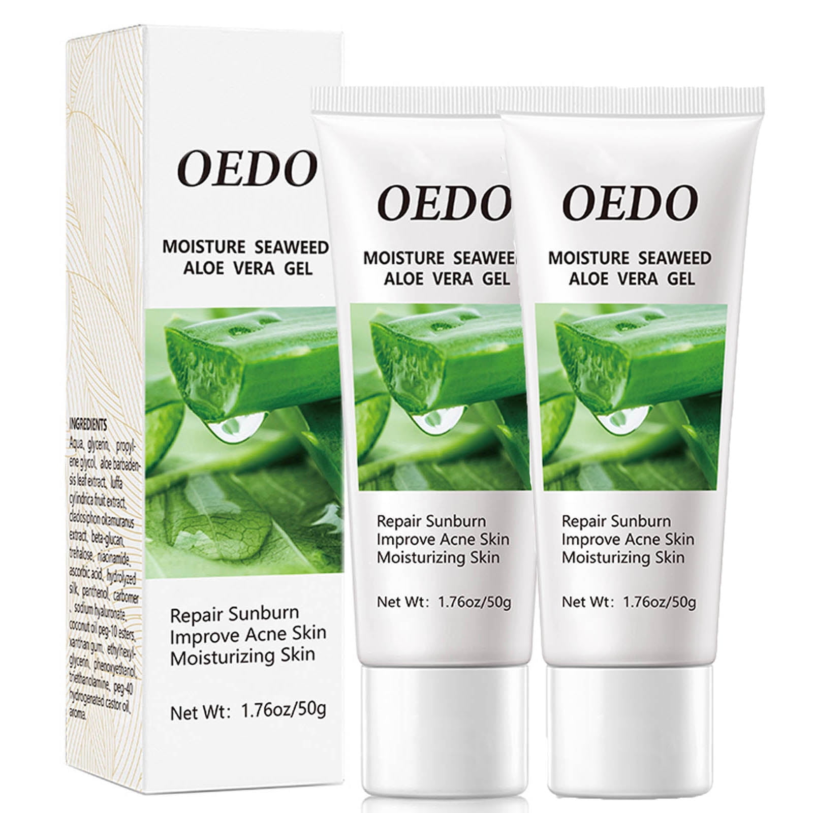2 Pack Natural Aloe Vera Soothing And Moisturizing Skin Gel 100 Pure