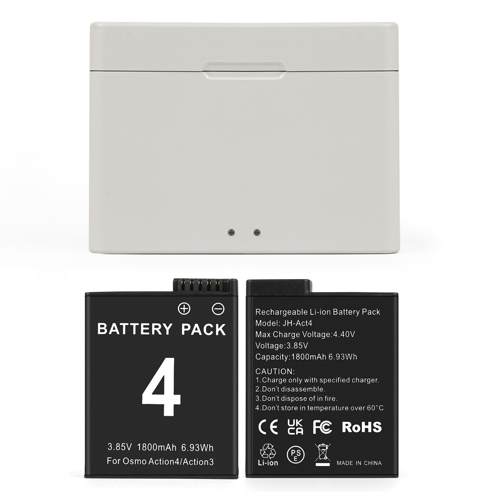 2 PACK Action Camera Battery for DJI Osmo action 3, action 4, BCX202 ...