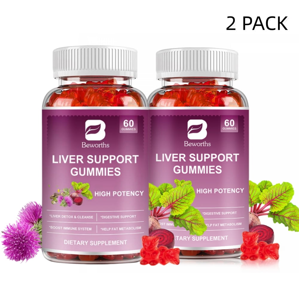 (2 PACK)BEWORTHS Liver Support Gummies with Milk Thistle & Dandelion ...