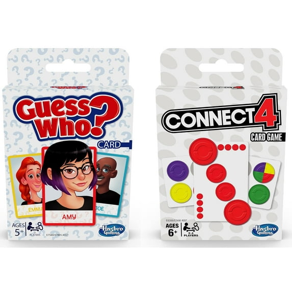 Hasbro Classic Family Card Games - Guess Who? and Connect 4, Ages 6+, 2 ...