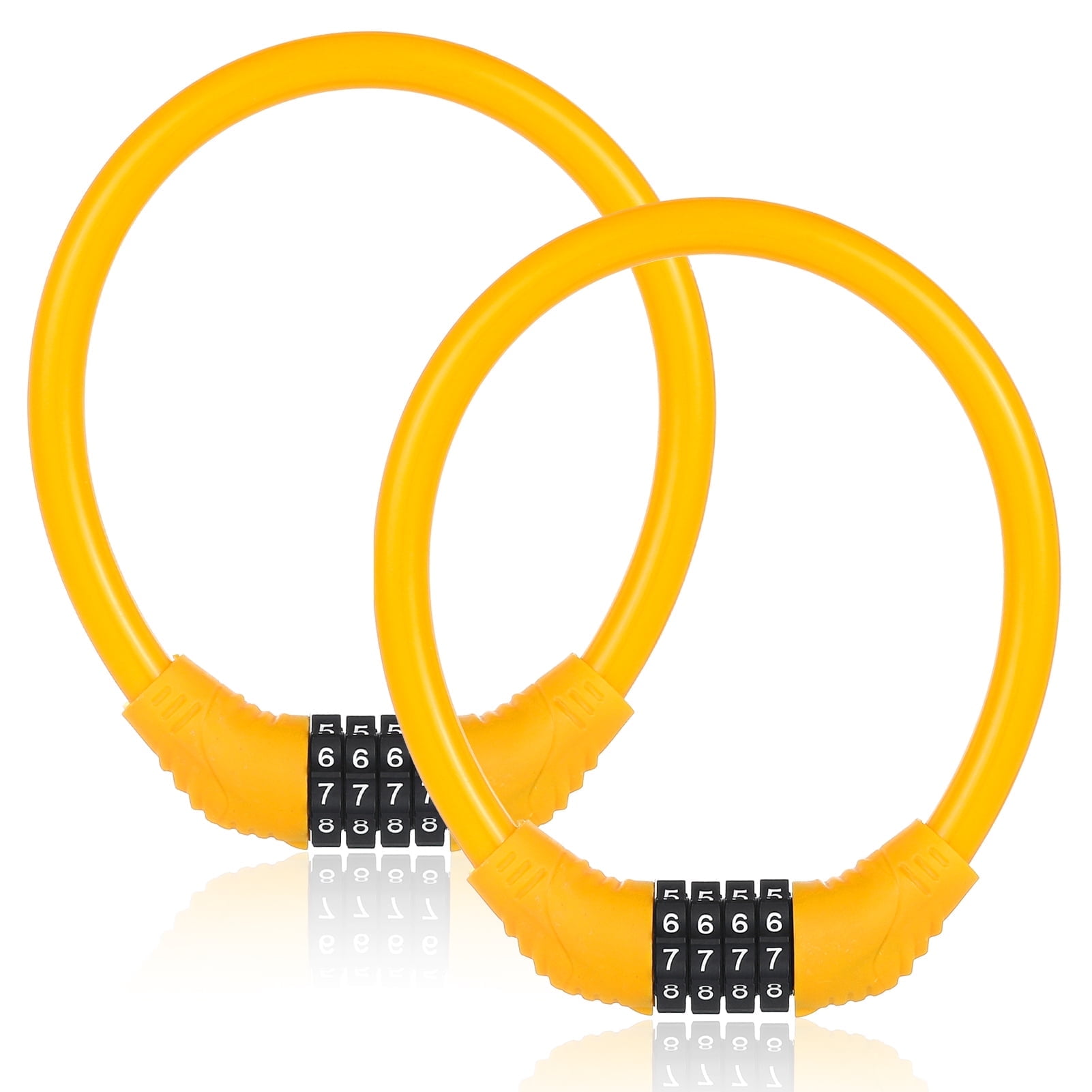 2 PACK Bike Locks Cable,Anti Theft Bicycle Lock Chain,4 Digit Security ...