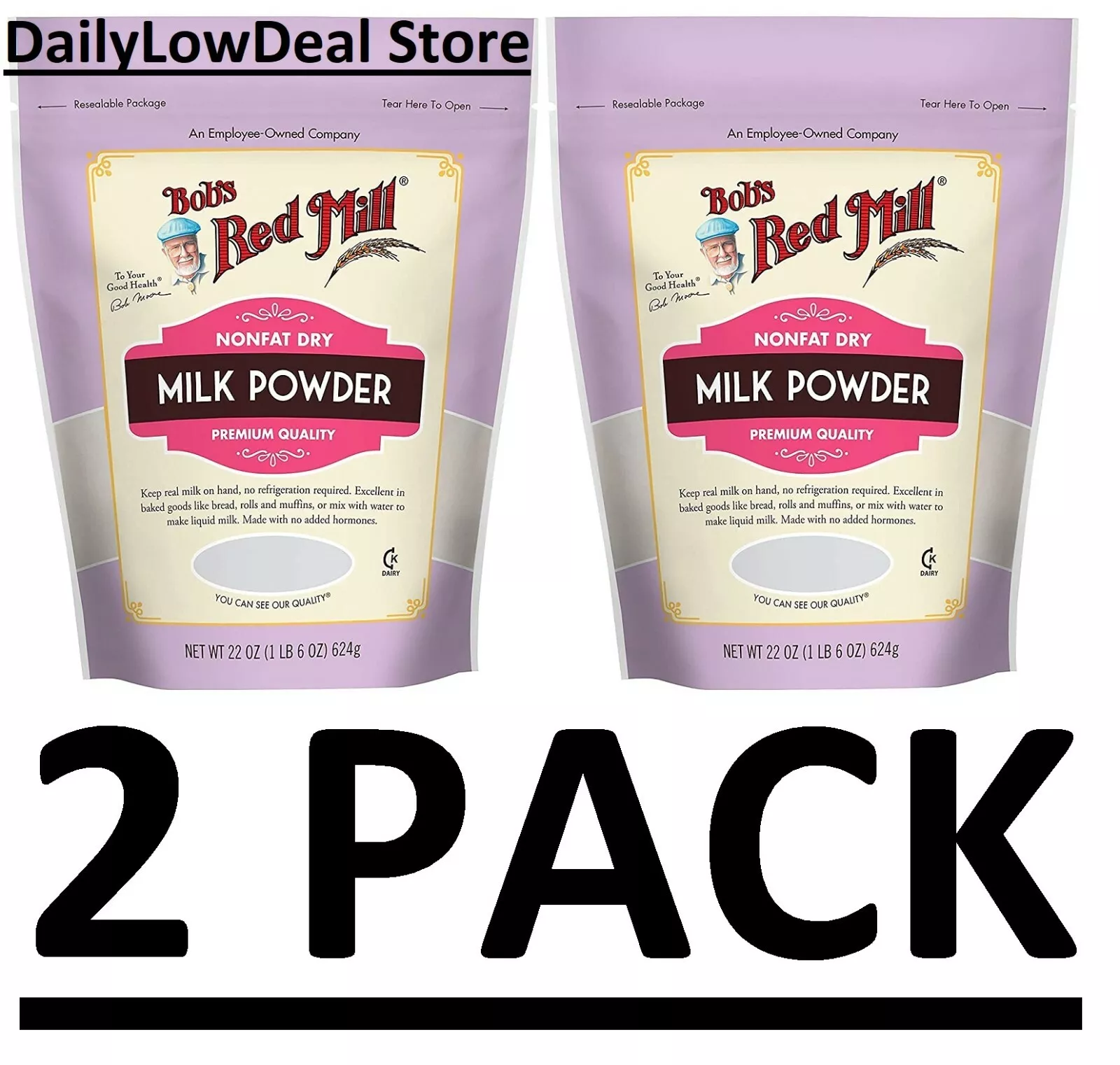 2 PACK - Bob's Red Mill Non Fat Dry Milk Powder, 22 Oz EACH FRESH! FAST ...