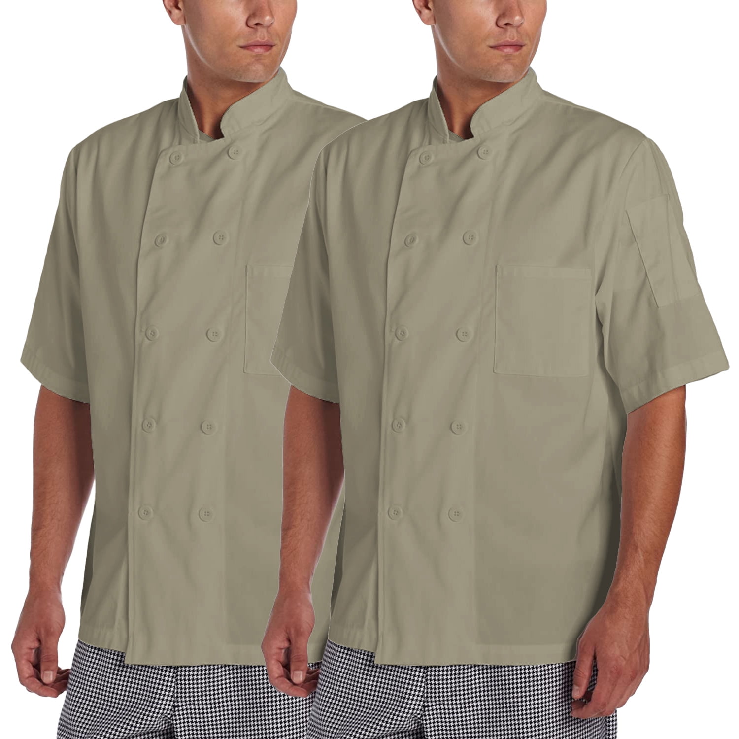 2-PACK Chef Code Basic Short Sleeve Chef Coat with Pearl Buttons, Chef ...