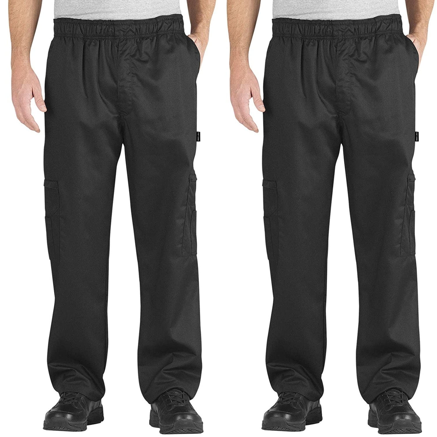 2-Pack Chef Code Cargo Pants, Kitchen Uniform, Elastic Waist ...