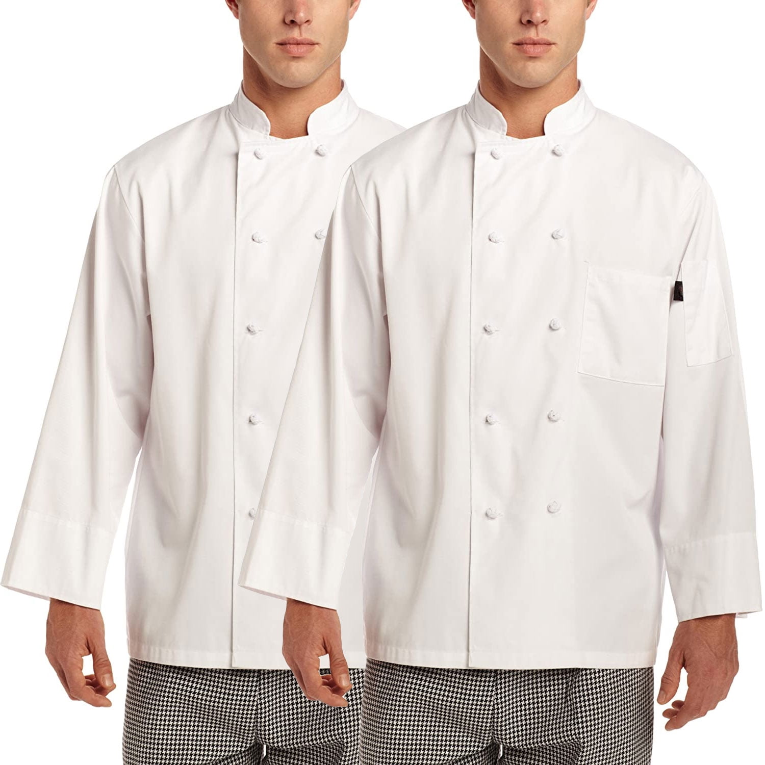 2-PACK Chef Code Francesco Classic Chef Coat with Cloth Knot Buttons ...