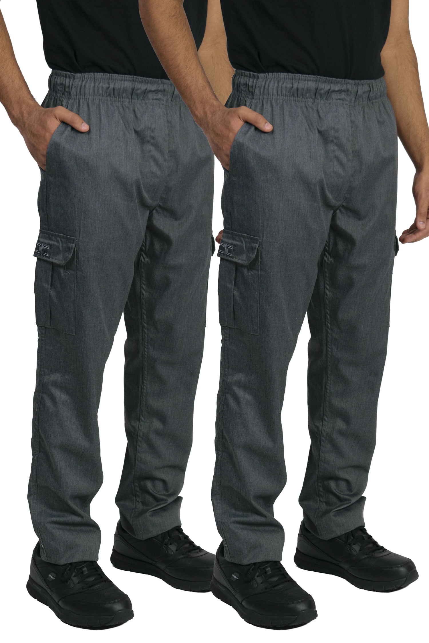 2-PACK Chef Code Modern Fit Chef Cargo Pants with Wide Elastic Waist and Zipper Fly - Walmart.com